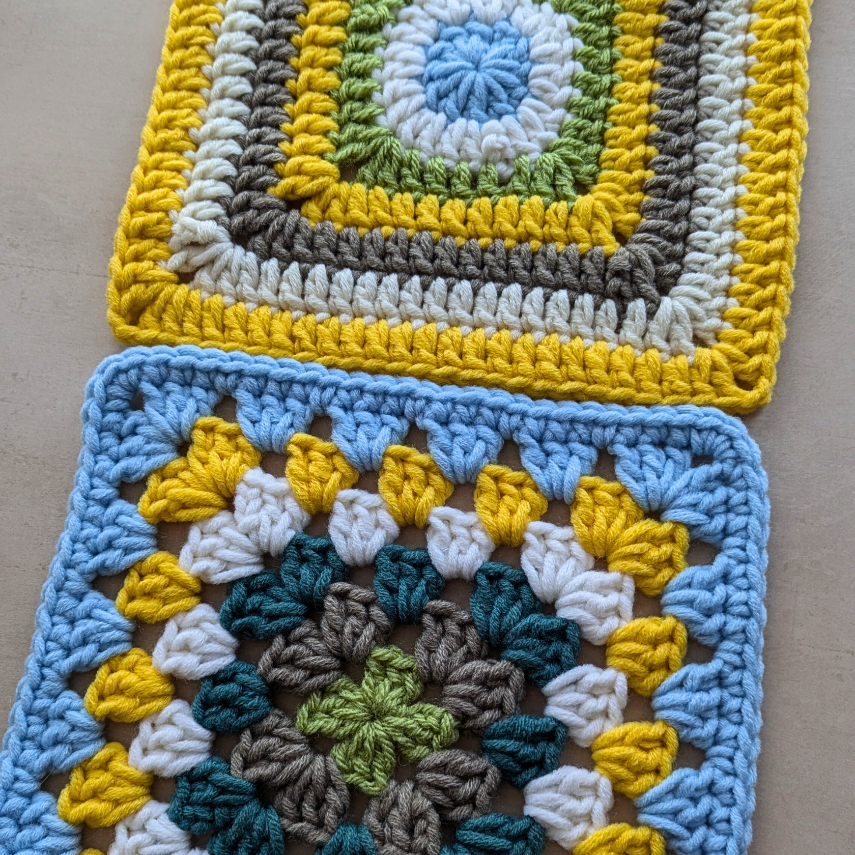 2 Chunky Square Crochet Patterns – Easy & Quick Designs by Brunaticality