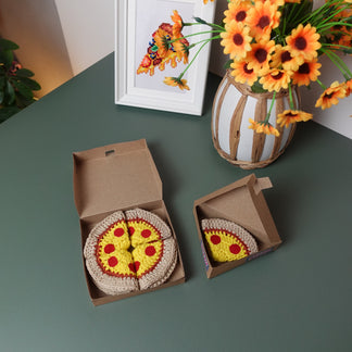 Crochet Pizza Coasters Written Pattern and Pizza Boxes Templates, Croc ...