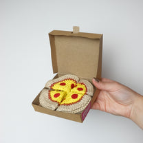 Crochet Pizza Coasters Written Pattern and Pizza Boxes Templates, Croc ...