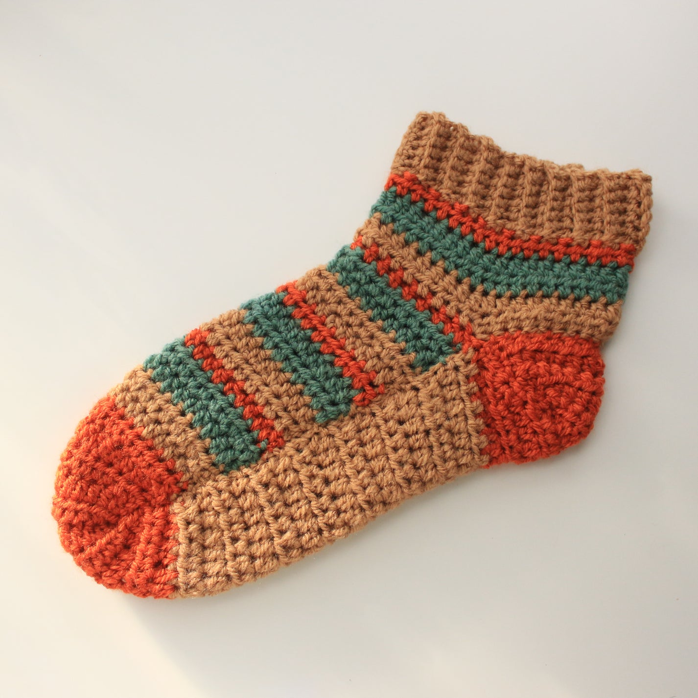 Crochet Socks Written Pattern, The Flat Crochet Socks Pattern, Easy Cr ...