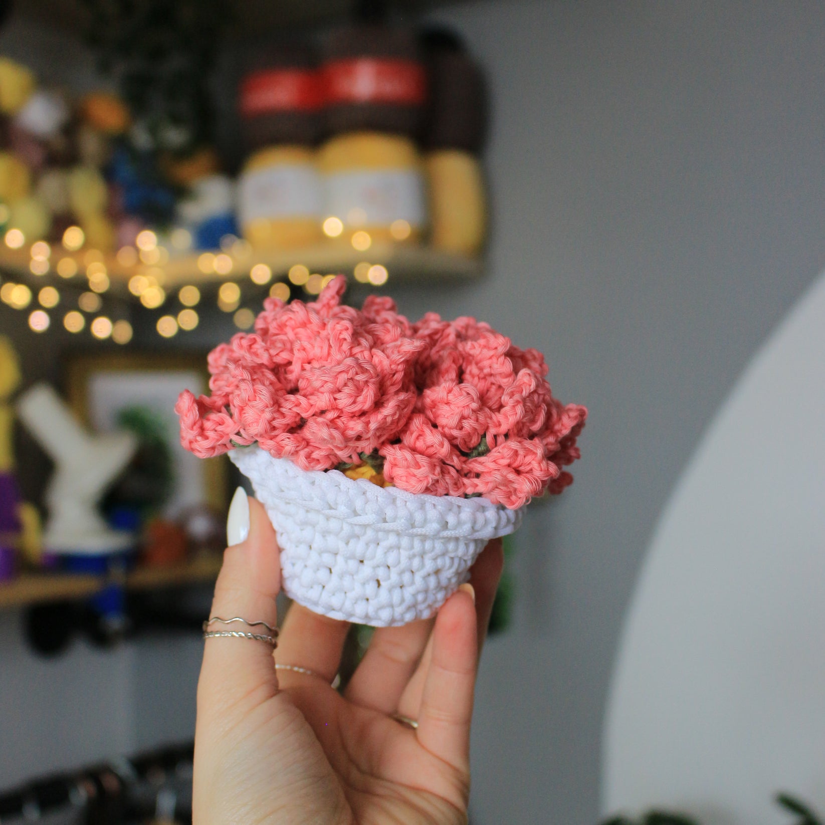 Crochet Flower Pot Coaster Set Written Pattern, crochet plant pot coas ...